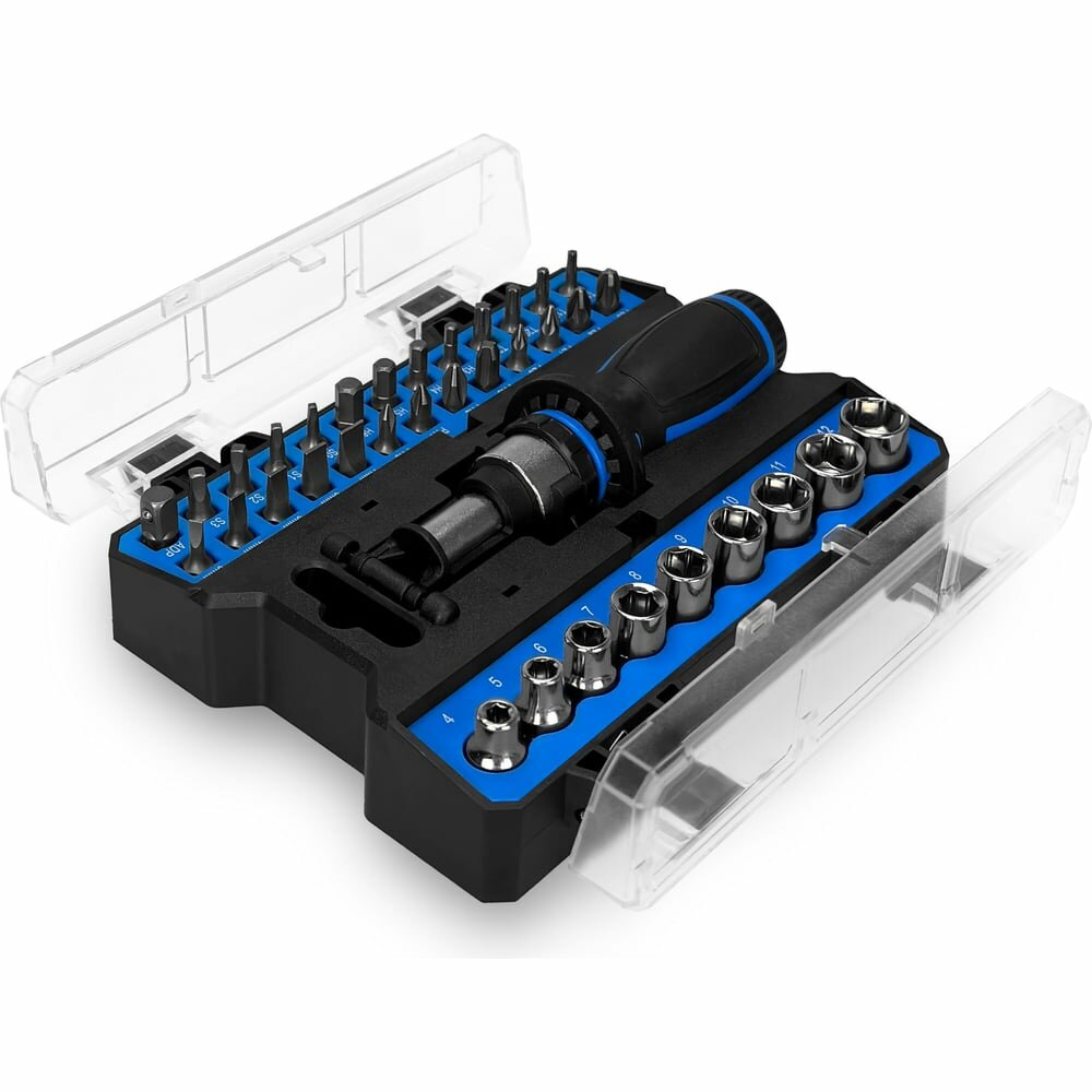 Набор бит vertextools 36 предметов, держатель реверсивный, головки 0033-36