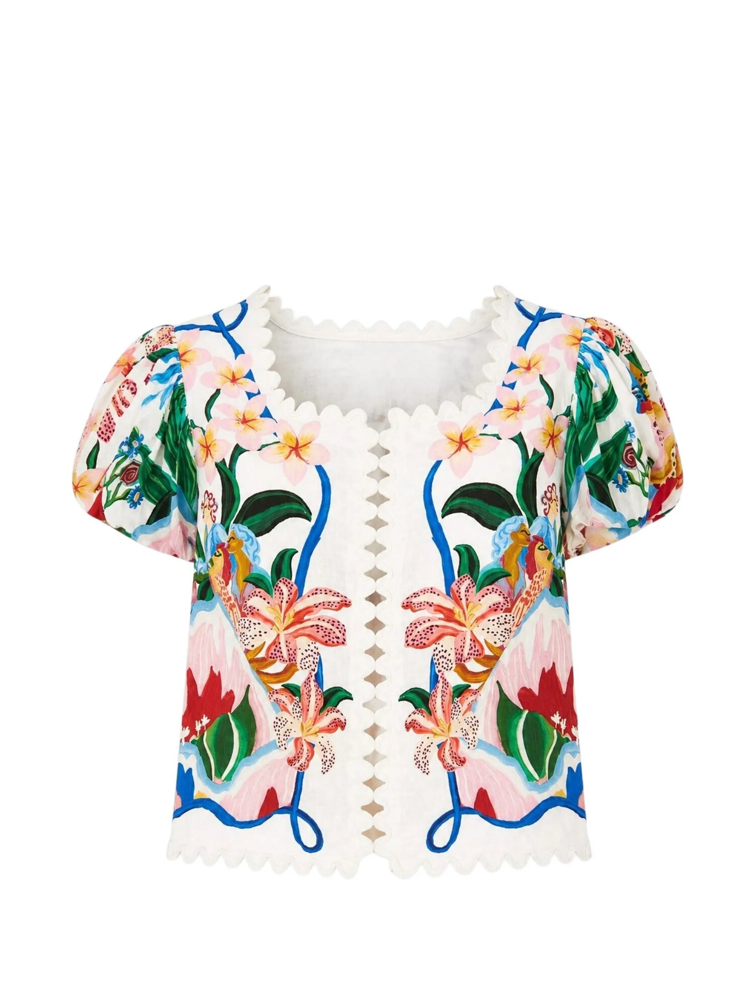Топ Garden Of Life floral-print scallop-edge top