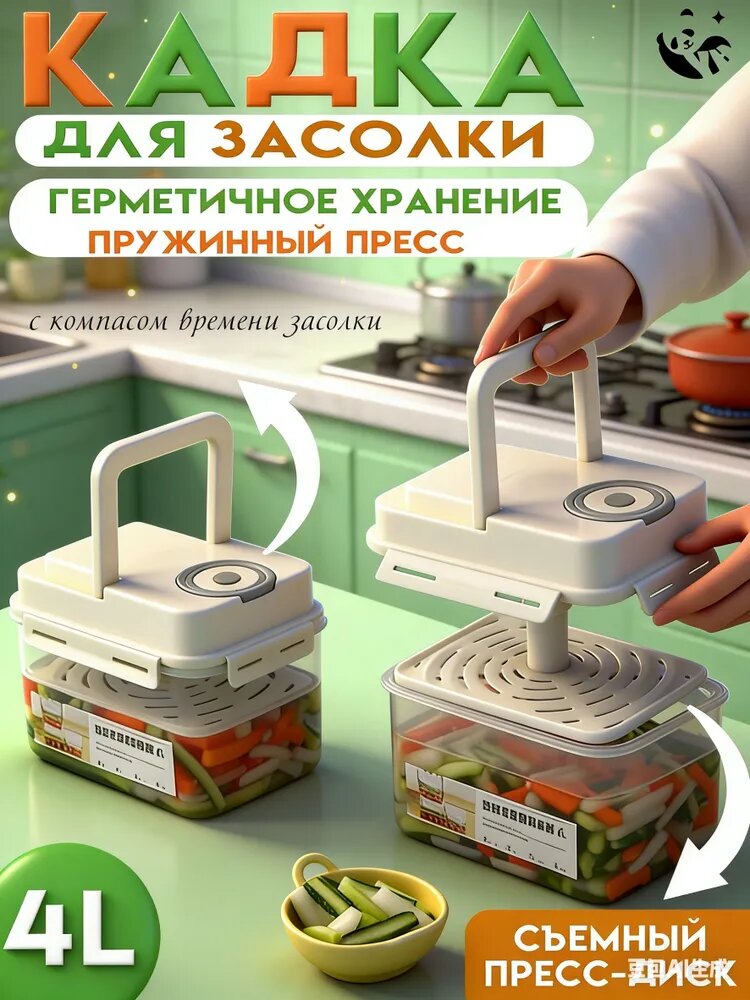 Кадка для засолки, ABS пластик, 4 л, диаметр 23 см