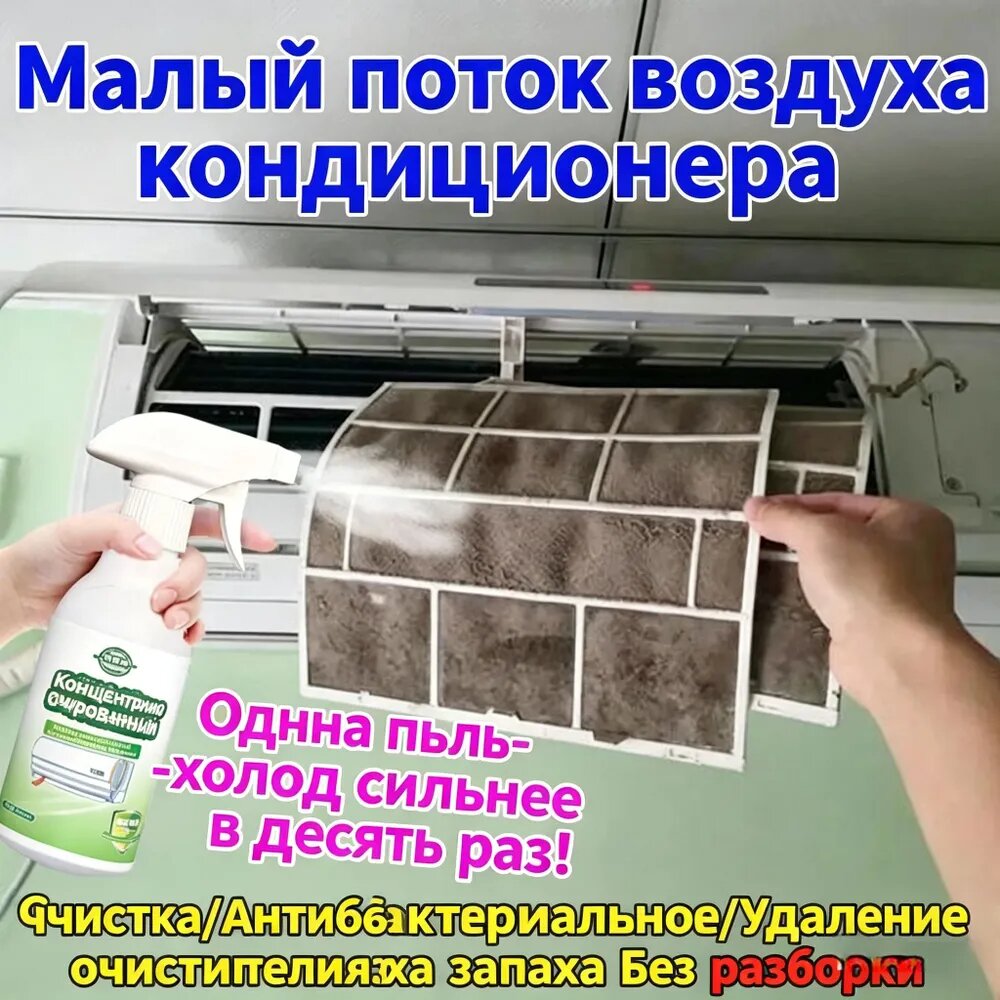Очиститель для кондиционеров и вентиляторов без разбора и воды, 350 мл