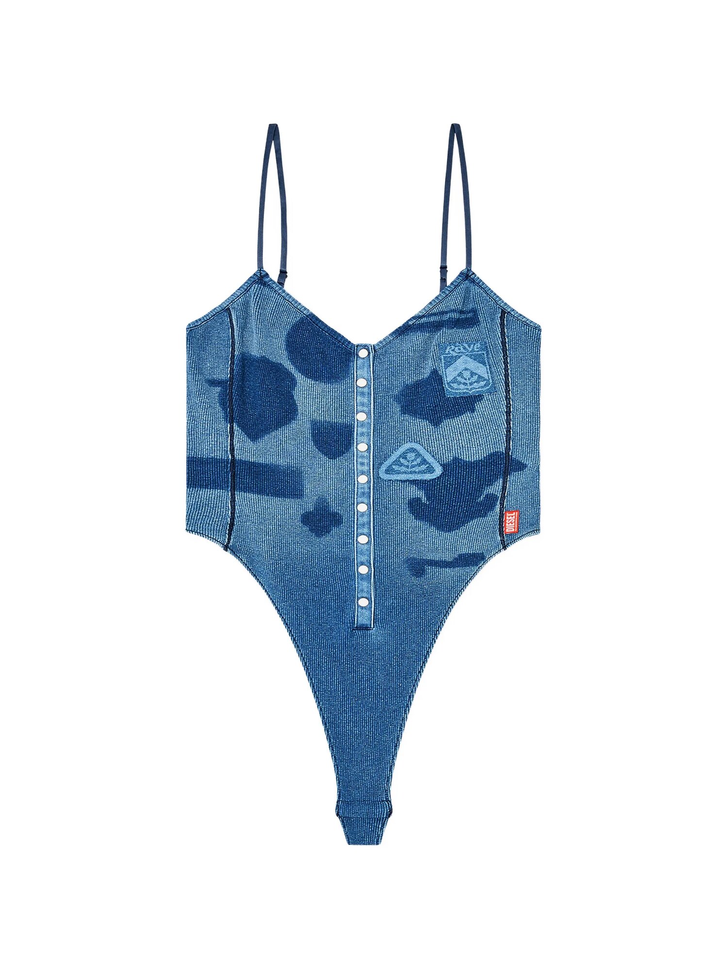 Боди бельевое Bodysuit in ribbed jersey with shadow-patch effects