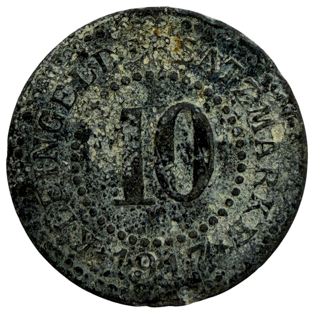 Германия, Германская империя, Шёнланке 10 пфеннигов 1917 г. (Zn)