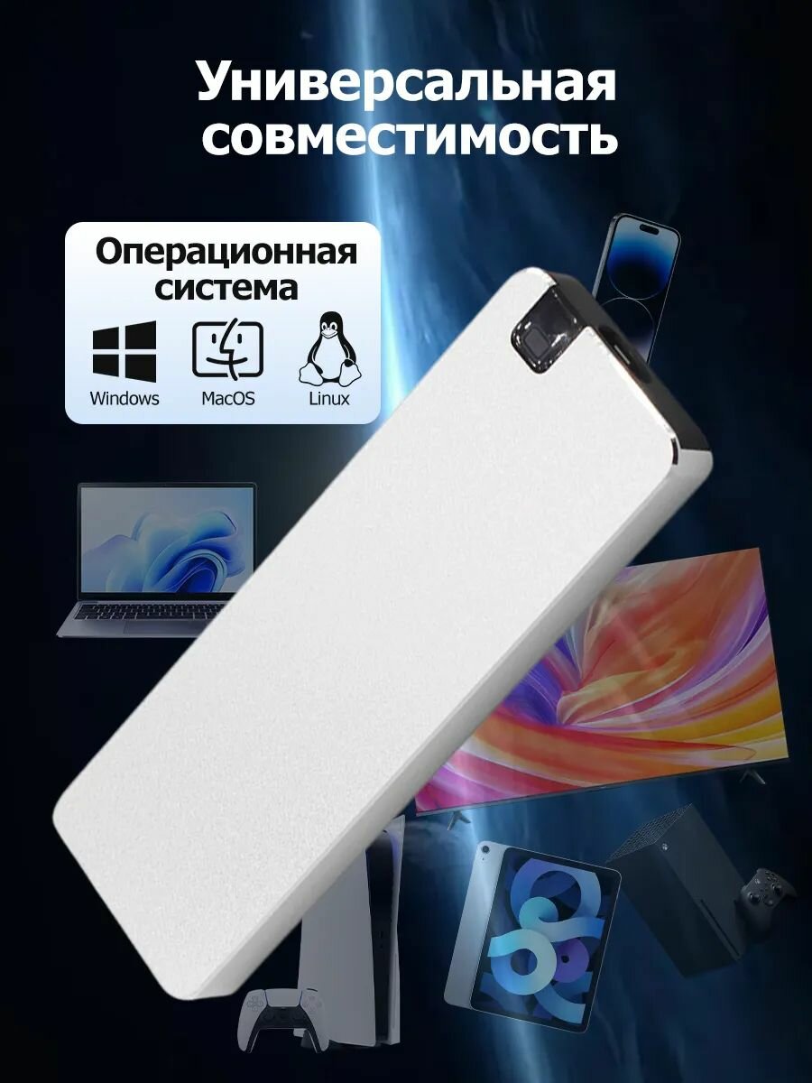 1 ТБ Внешний SSD-диск，белый
