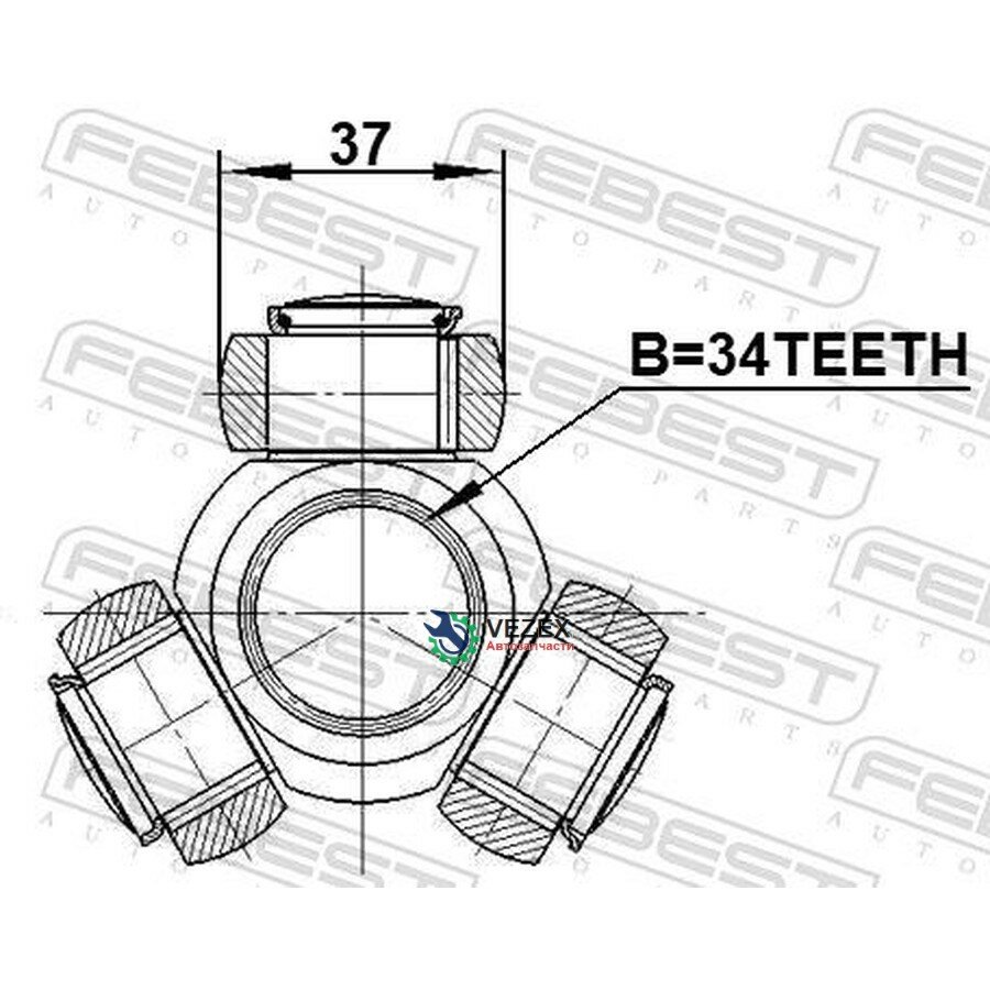 FEBEST 3516-NL3 трипоид 34X37 3516-NL3