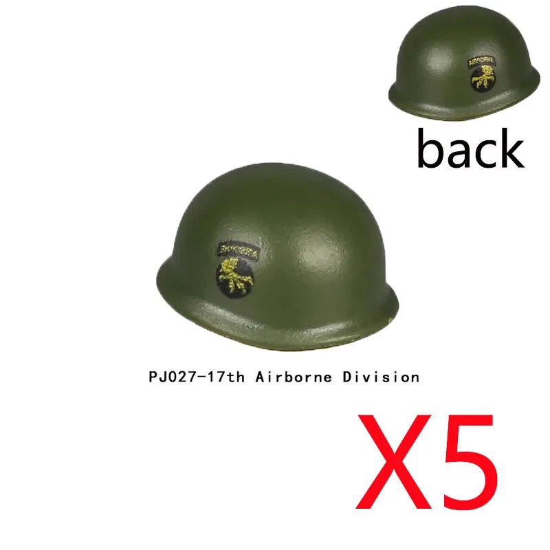 Мини-шлем 17th Airborne Division, темно-зеленый, 5 шт.