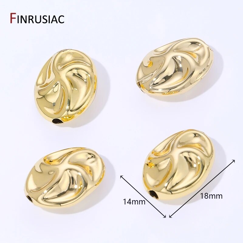FINRUSIAC Позолоченные латунные бусины-разделители 18K 6 pieces, Желтый, 18K Gold Plated