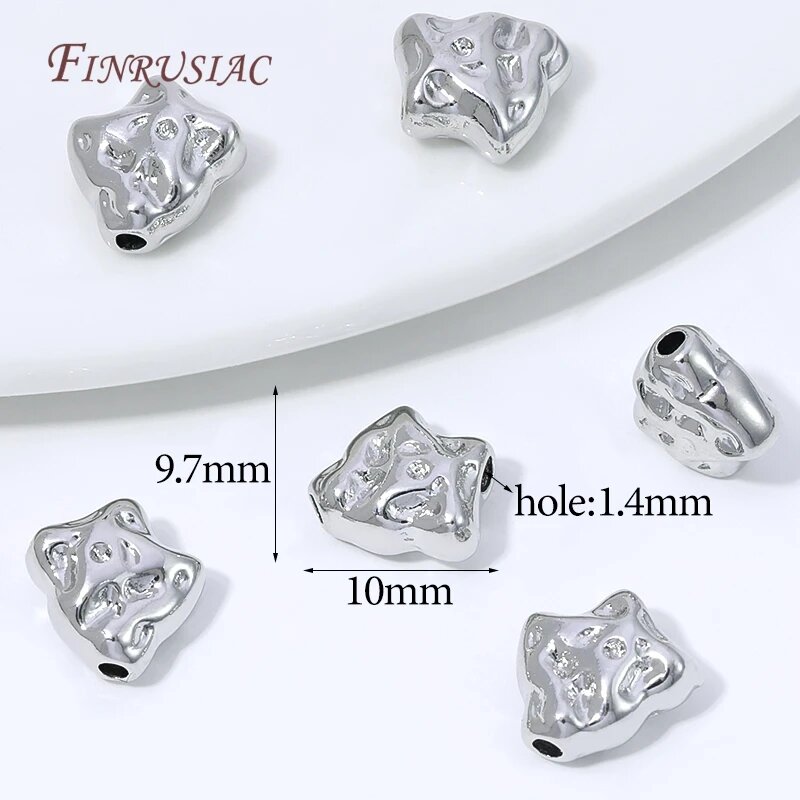 Бусины серебряного цвета Rhodium Plated 10x9.7mm, hole:1.4mm