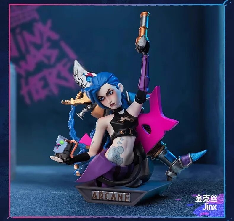 POP MART Arcane Season 2 Jinx Bust Figure Blind Box Розовый, Confirm A