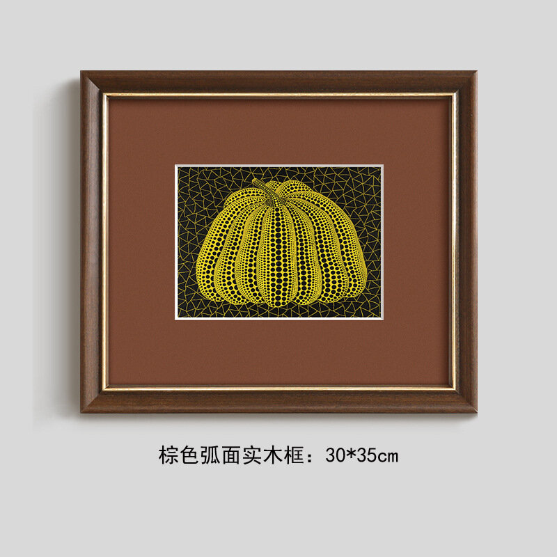 Настенная картина 30x35 см с коричневой деревянной рамкой и органическим стеклом - классический декор для гостиной