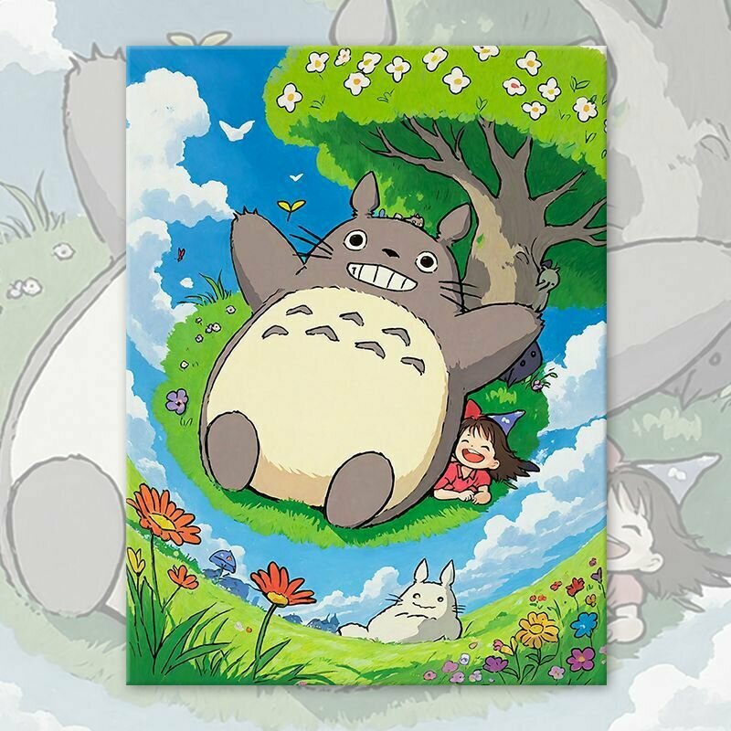 Цифровой набор для рисования по номерам Studio Ghibli Котбус, DIY холст, 60x75 см, для начинающих, ручная работа