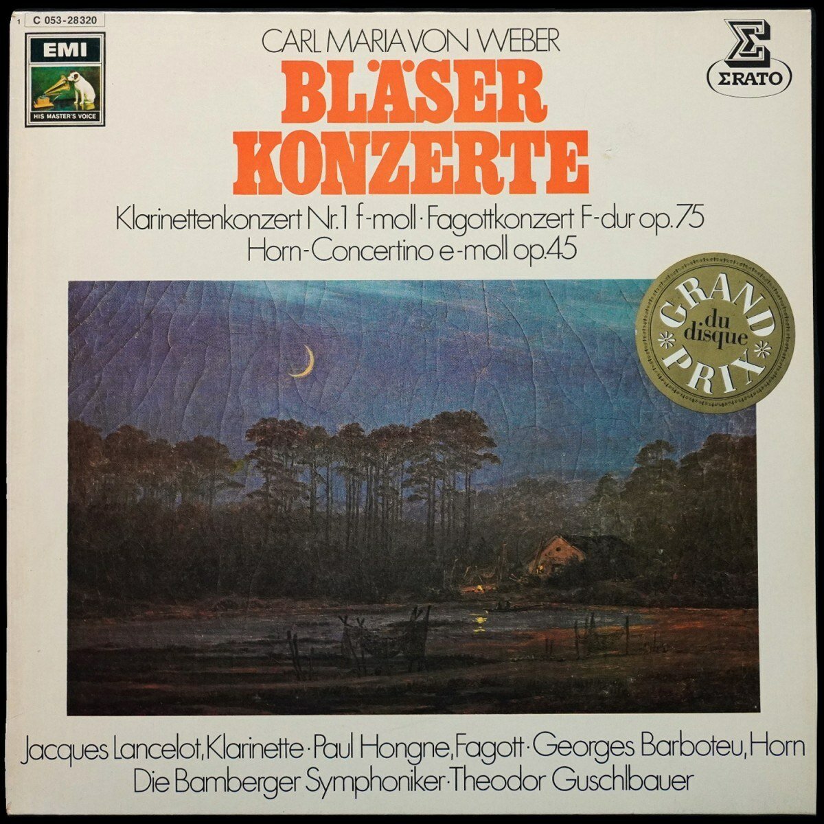 Виниловая пластинка EMI Electrola Theodor Guschlbauer – Carl Maria von Weber: Klarinettenkozert Nr.1 F-Moll - Fagottkonzert F-Dur Op. 75 - Horn-Conzert E-Moll Op. 45