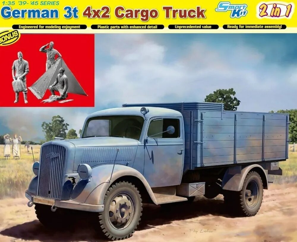 DRAGON 6974 1/35 WW.II Немецкий грузовик 3t 4x2 с кемпингом Deutsche Defense
