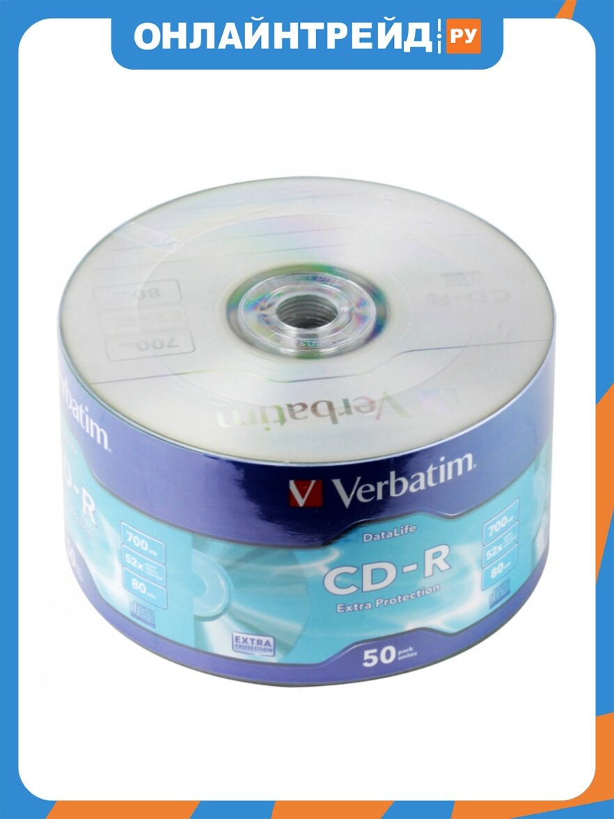 Диск Verbatim CD-R 80 52x Shrink/50 Ink Print