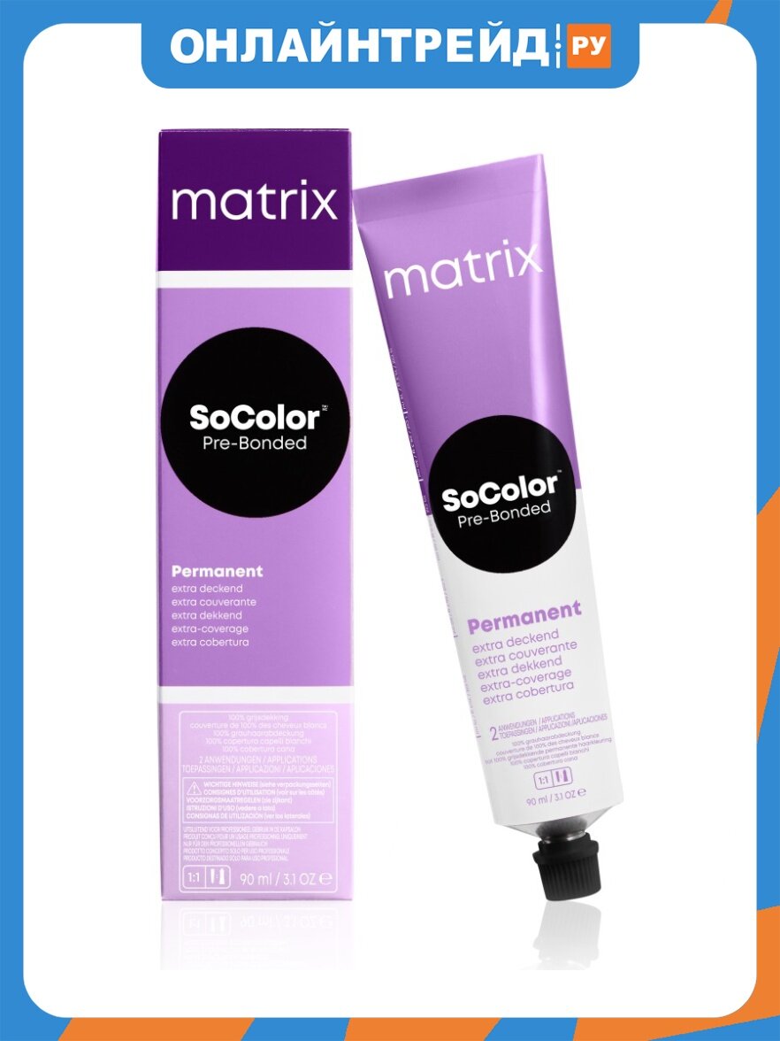 Краска для седых волос Matrix Cosmetics Matrix SoColor Extra Coverage, 504N шатен