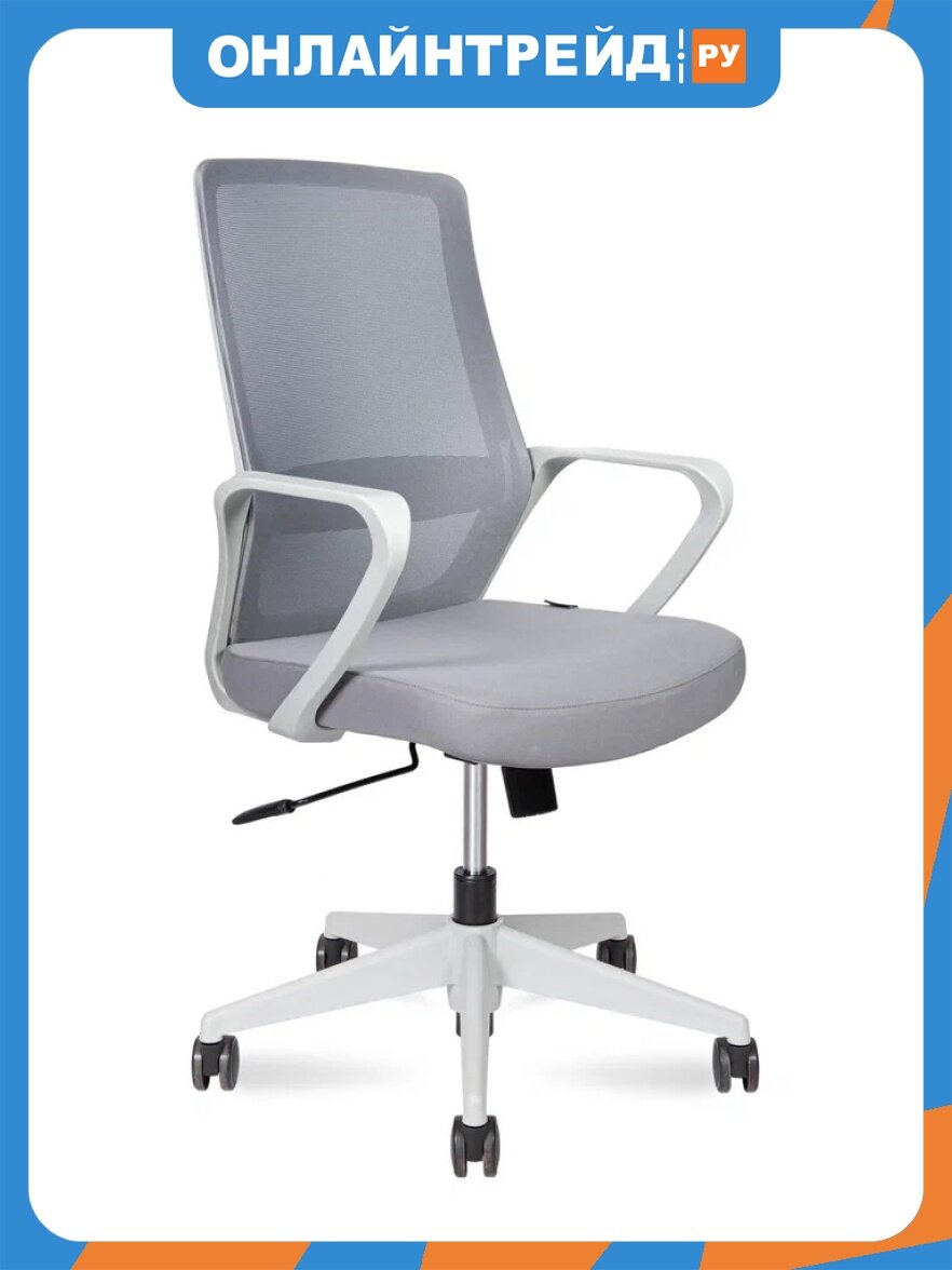 Кресло офисное Norden Pino grey LB M6256-1 grey серая сетка, серая ткань