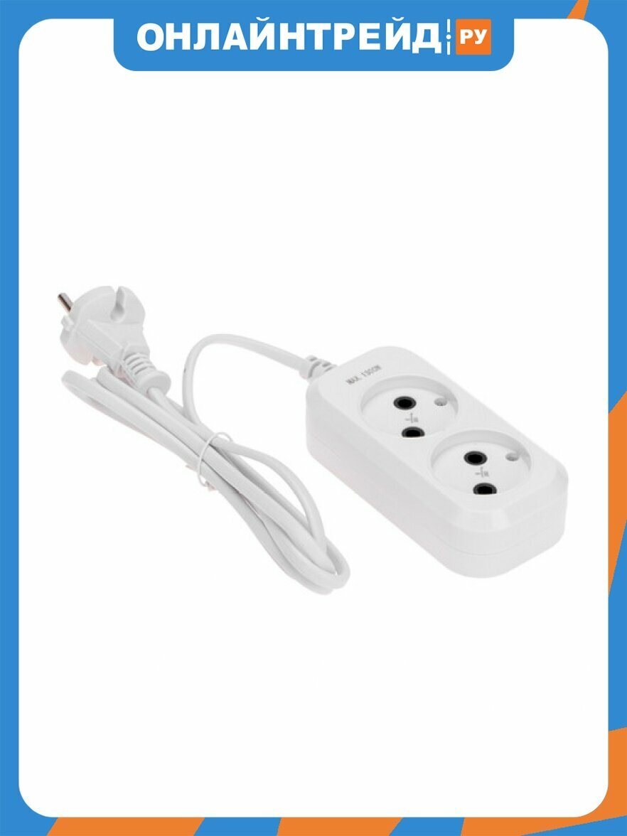 Удлинитель Proconnect 1.5 м, 2 гнезда, 2х0.75 кв. мм, б/з, белый