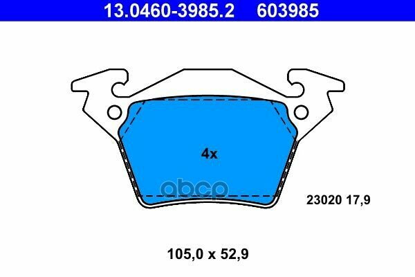 Колодки торм. зад. MERCEDES V-class/Vito V200-V280/D 2/96-7/03 Ate арт. 13-0460-3985-2