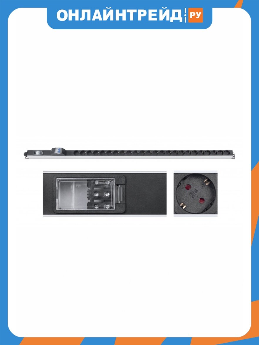 Блок розеток Cabeus PDU-32-24S-B-T 24шт, ZeroU, 19"