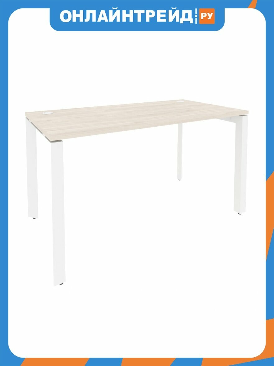 Стол рабочий Riva CHAIR на П-образном м/к O. MP-SP-3.7 Денвер светлый/Белый металл 1380*720*750 Onix