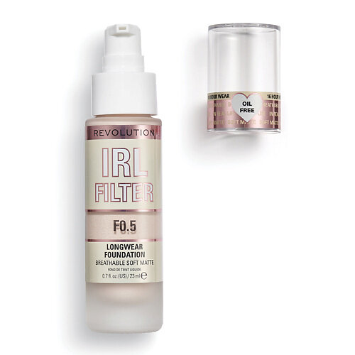 REVOLUTION MAKEUP Тональная основа IRL FILTER LONGWEAR FOUNDATION, F0.5, 23 мл F0.5