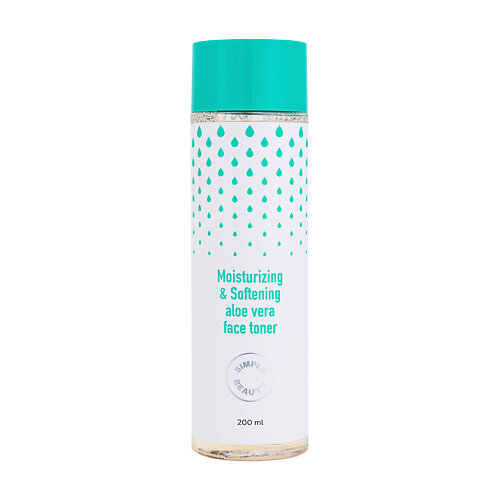 SIMPLE BEAUTY Увлажняющий и смягчающий тонер для лица с алоэ-вера Moisturizing & Softening Aloe Vera Face Toner, 200 мл