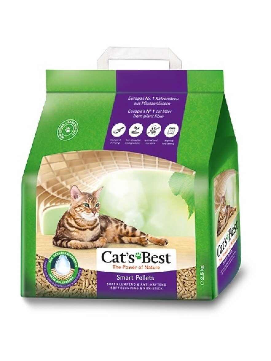 Наполнитель для кошачьих туалетов Cat's Best Smart Pellets (Nature Gold) древесный, комкующийся 5л (2,5кг)