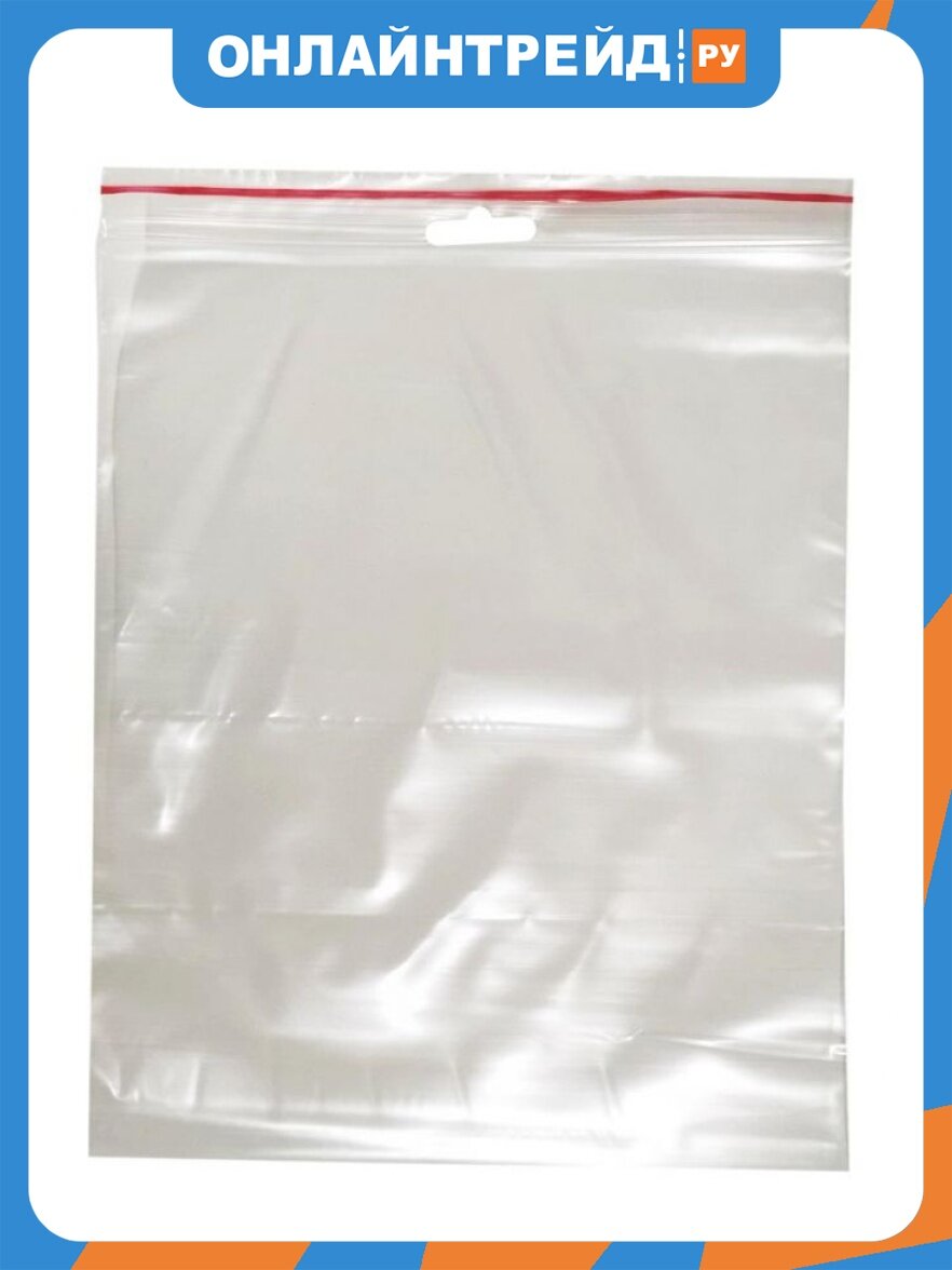 Пакет с замком Zip Lock Комус 20 x 25 см, 60 мкм, европодвес, 100 шт/уп