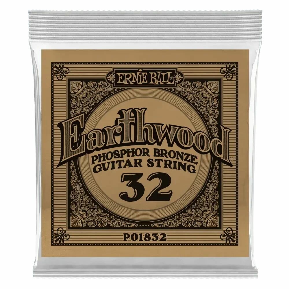 Струна для акустической гитары Ernie Ball P01832 Earthwood, фосфорная бронза, калибр 32