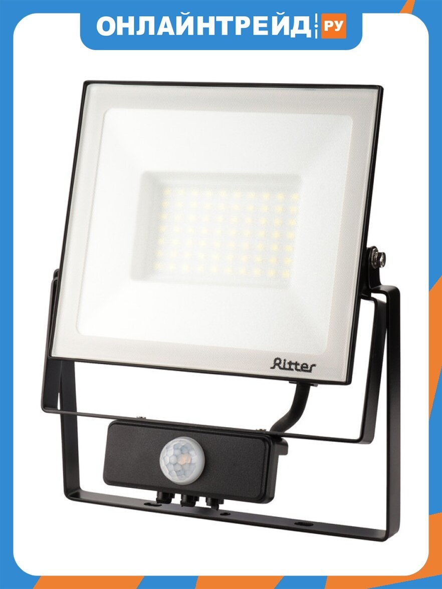 Прожектор Ritter светодиодн PROFI 230В 70 Вт 6500К 7000Лм IP65 с датчиком движения черный 53423 9
