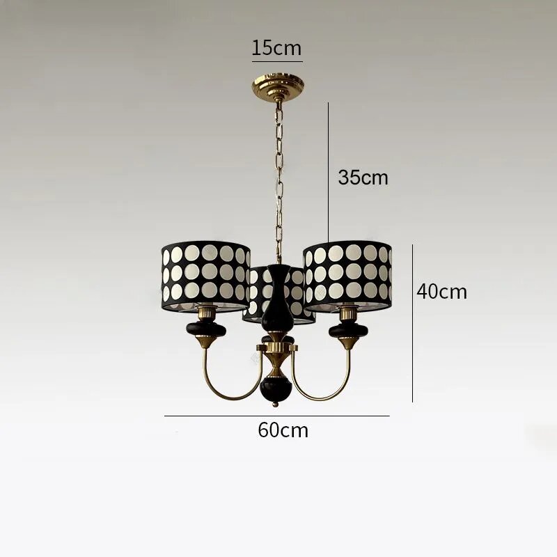 LASHA DZBD Пятнистый абажур люстра, 3 лампы, E27, 3000K, теплый белый, 40x60 см
