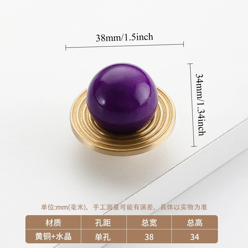 Ручка для шкафа из натурального камня Diana's-Hardware 620-amethyst