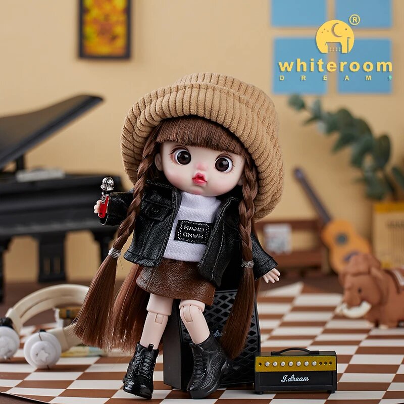 Кукла BJD Whiteroom 13 см, бежевый, Corduroy doll B, глаза тёмные