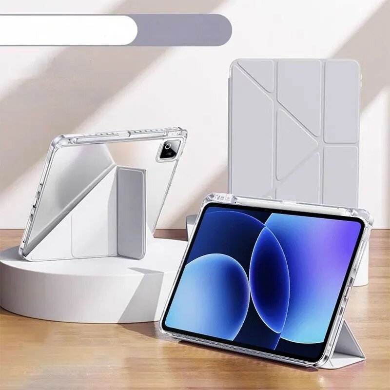 Для Xiaomi Pad 7/7 Pro, Умный чехол 11.2 дюйма, Y-образный дизайн, складывающийся стенд кожаный магнитный с карандашом держатель для Mi Pad 8/8 Pro 11.2" корпуса планшета