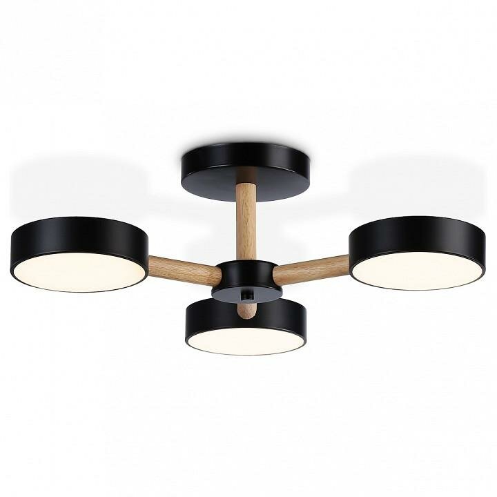 Люстра на штанге Ambrella Light FL FL4823 цвет плафона подвески Черный, цвет арматуры Коричневый, Черный