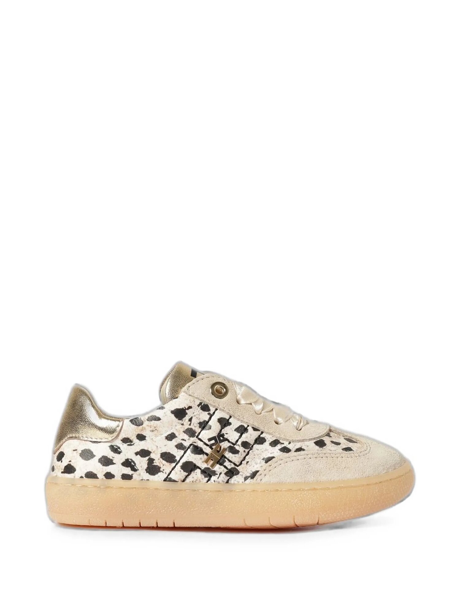 Кроссовки Animalier-print leather sneakers