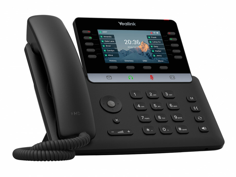 IP телефон Yealink SIP-T74W, 16 SIP-аккаунтов, Wi-Fi 6, 4,3" цветной экран, USB, BLF, PoE, GigE, без б/п