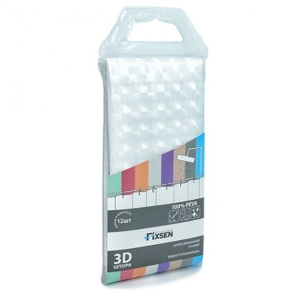 Шторка для ванны Fixsen FX-3003E 180х180 Прозрачная