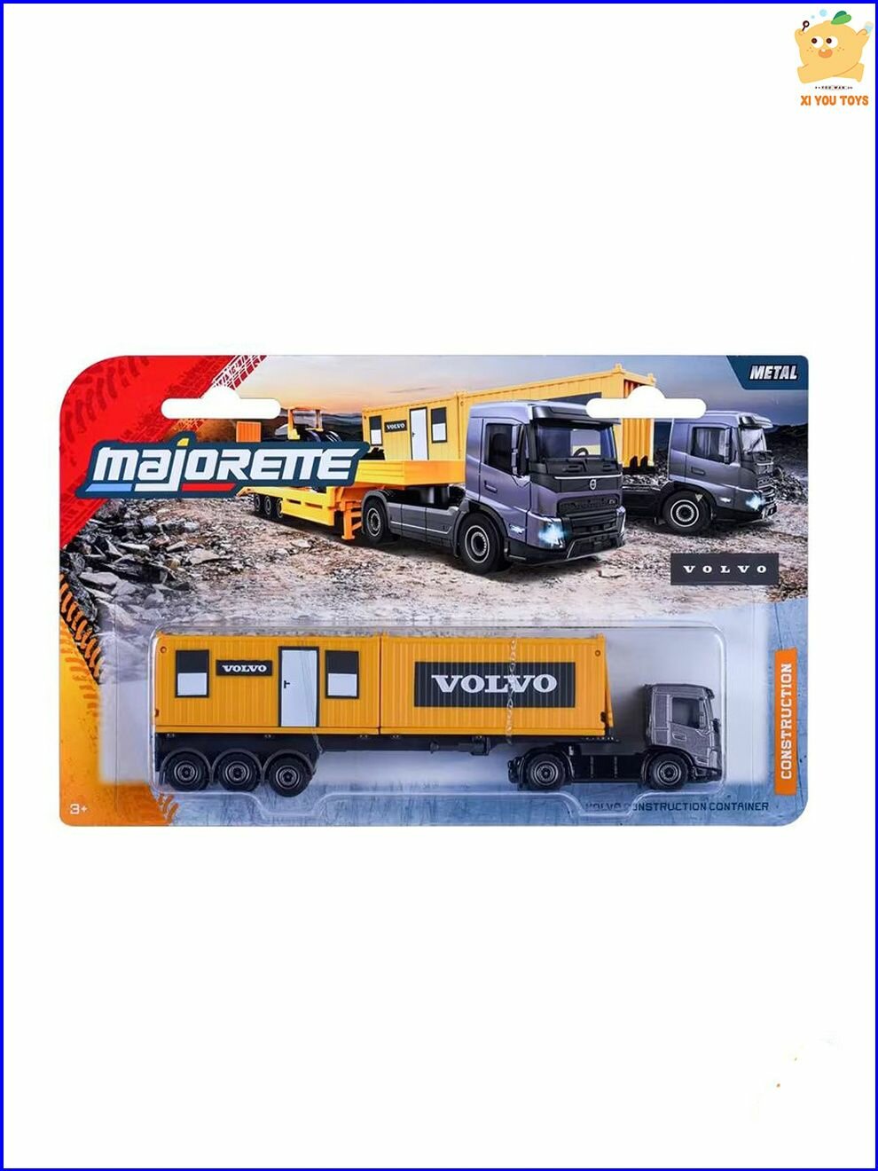 Majorette Volvo Transporter Construction Container / Детская Модель Грузовика Volvo С Контейнером Инженерного Типа, Длина 7,5 См, Подходит Для Детей В Возрасте От 4 Лет И Старше.