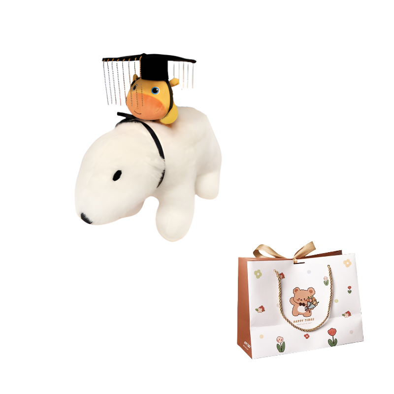 Медвежонок унисекс BANLI Подарочная сумка 30см, Capybara Riding Polar Bear