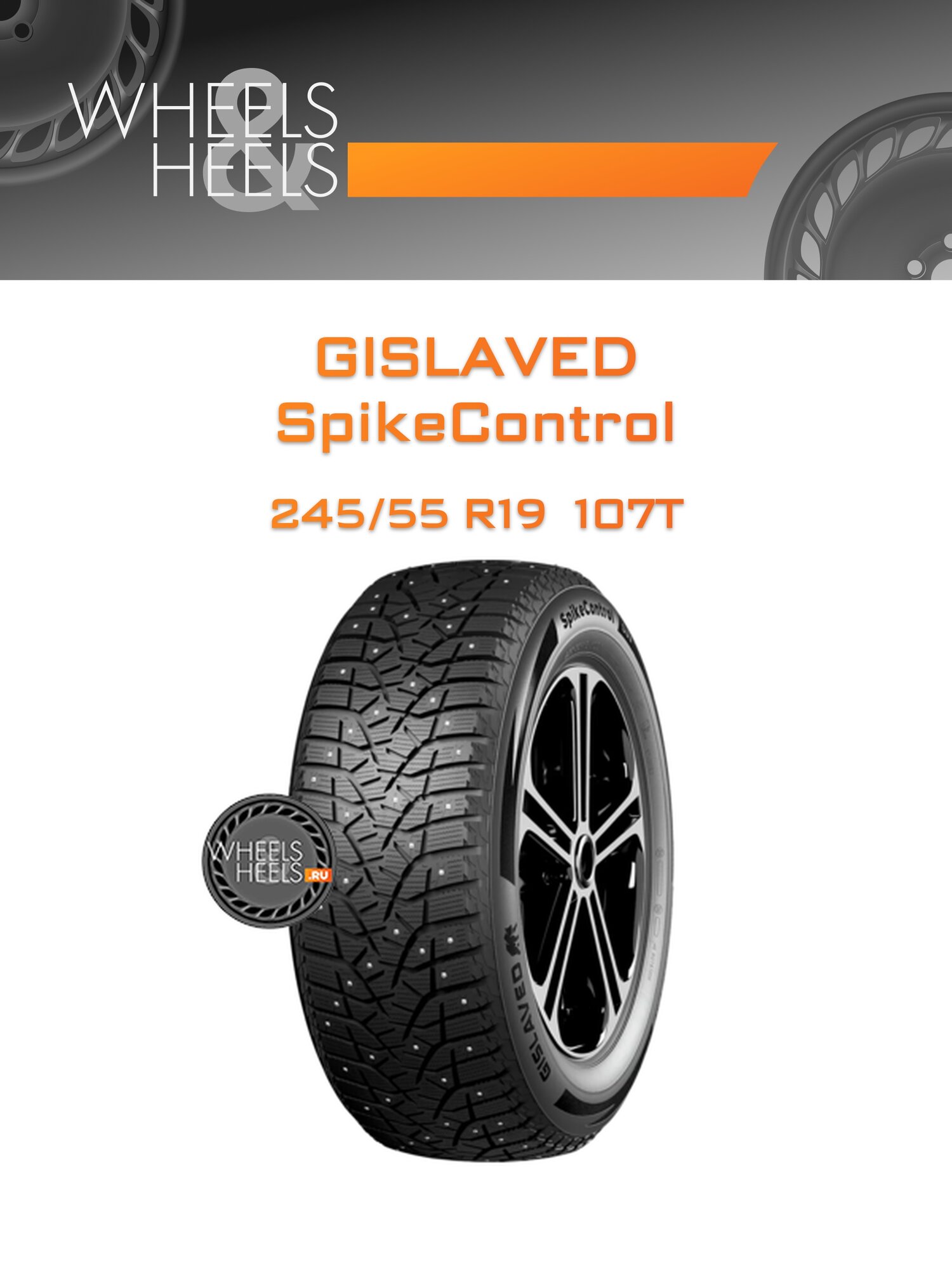Шина автомобильная Gislaved SpikeControl SUV SUV 245/55 R19 107T XL WINTER Ш, зимняя, универсальная