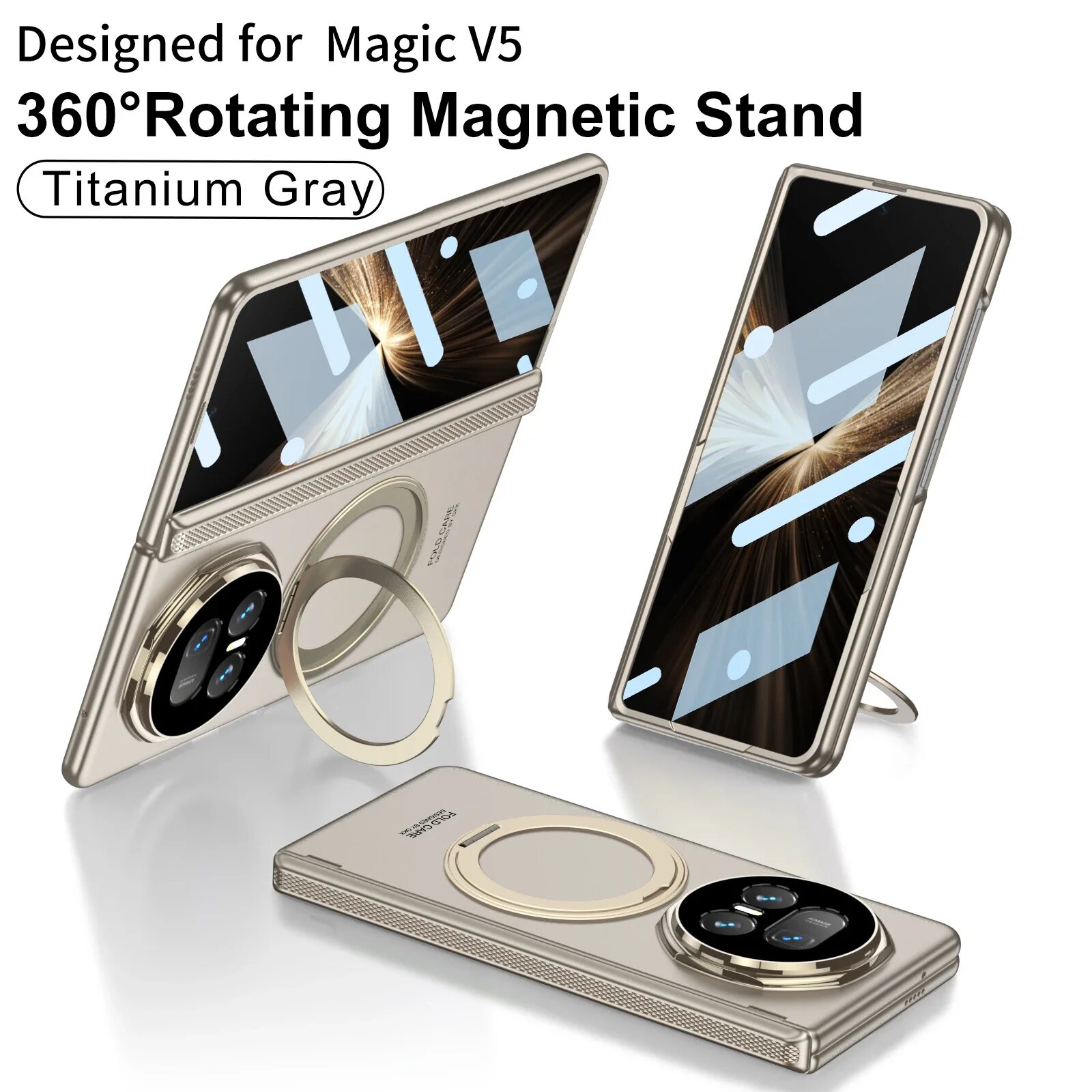 Чехол для Honor Magic V5 Titanium Gray 360° Magnetic Stand