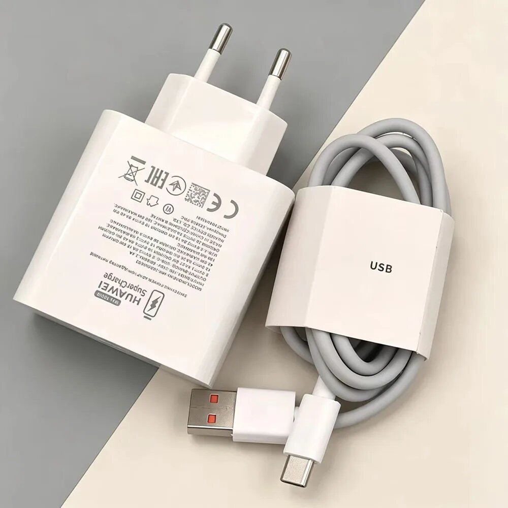 Зарядное устройство Huawei 100W EU с портами USB A/C и кабелем Type-C 6A Серый, EU and 1.5m cable