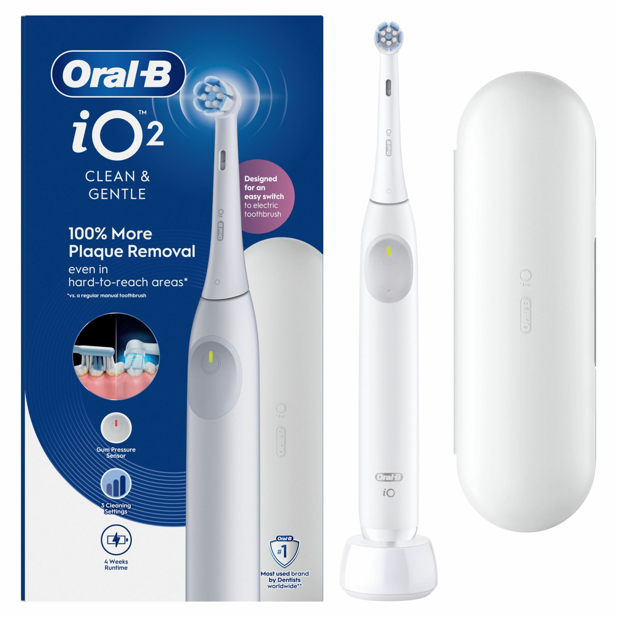 Электрическая зубная щетка ORAL-B iOS2 WHITE белая с футляром