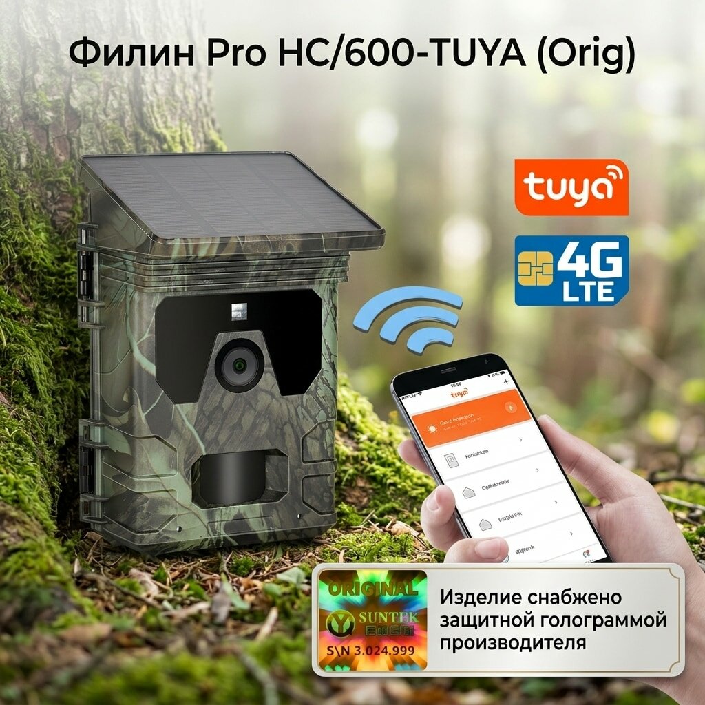 Уличная миниатюрная 4G/2K фотоловушка Филин Pro HC-600-TUYA