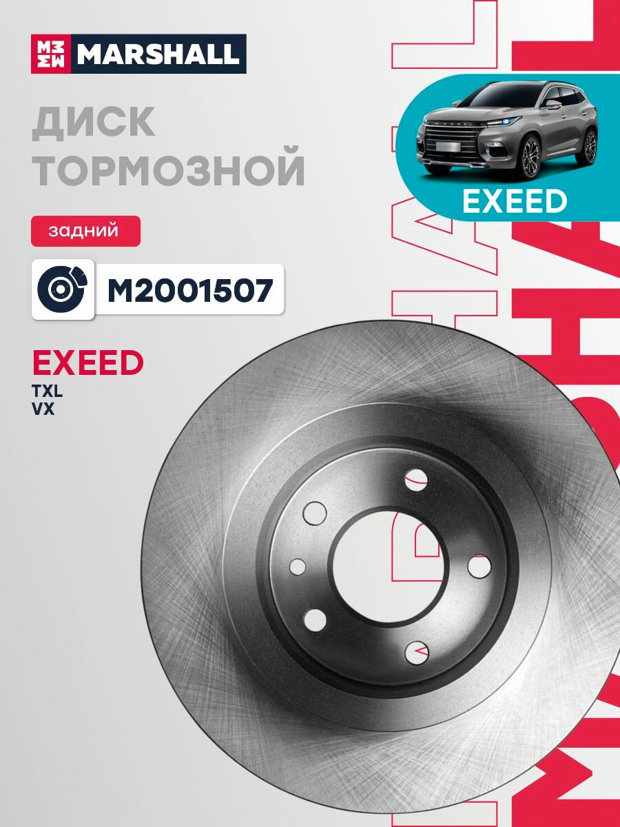 Диск тормозной задний EXEED TXL, VX, 204000244AA, 204000376AA, M61742, M61948
