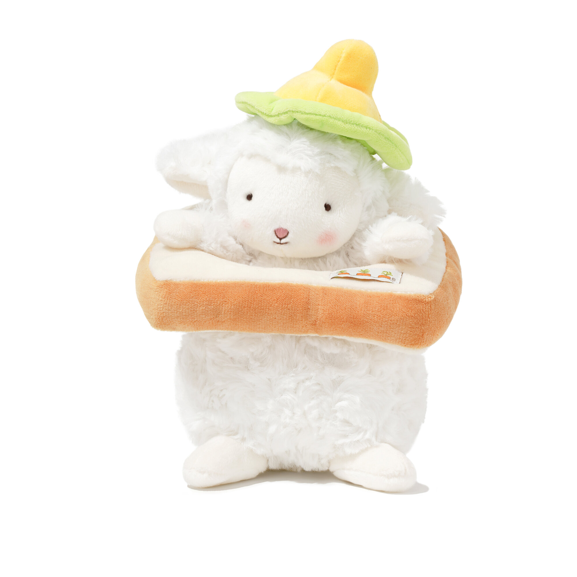 Плюшевая игрушка Bunnies By The Bay Lamb Kiddo Puffy Slicer+Bib Set, 17 см