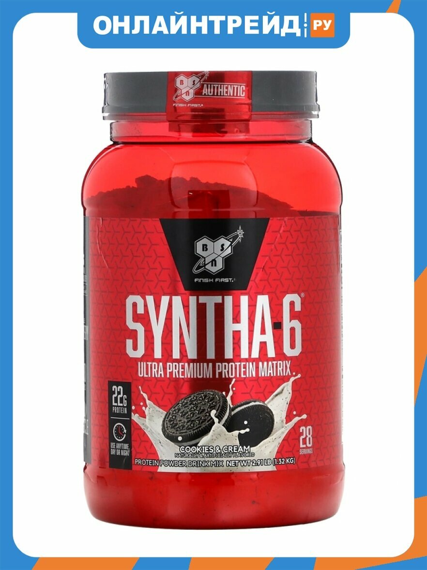 Протеин Bsn Syntha-6 Cookies & Cream 2.91 lb 1320г