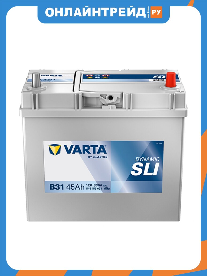 Аккумулятор Varta B31 Blue Dynamic 545 155 033, 238x129x227, обратная полярность, 45 Ач