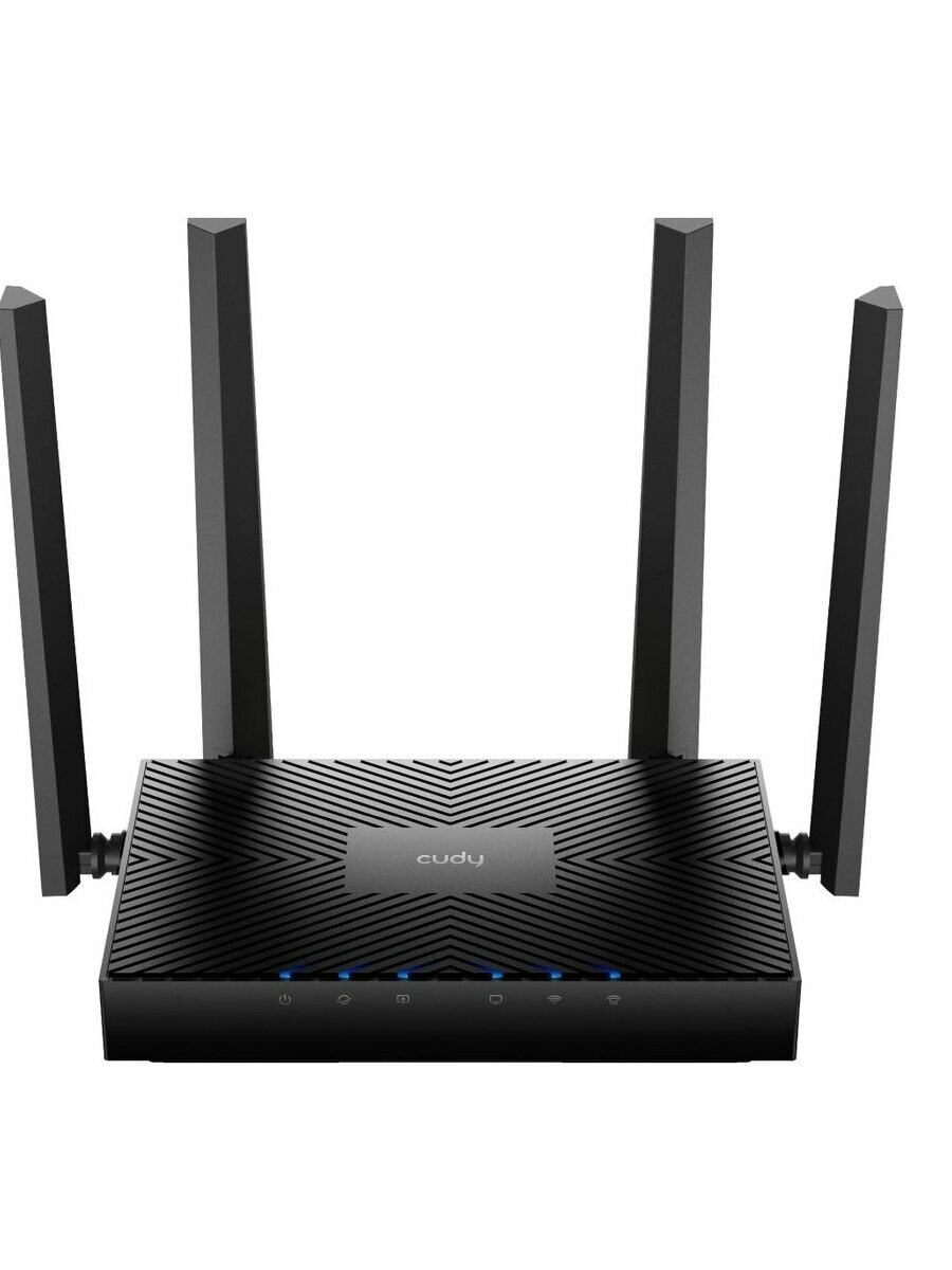 Роутер Cudy WR3000E 2.0 Wi-Fi 6 AX3000, 2,4/5 ГГц, до 2976 Мбит/с, 5x1 Гбит/с, IPv6, 4 антенны, черный