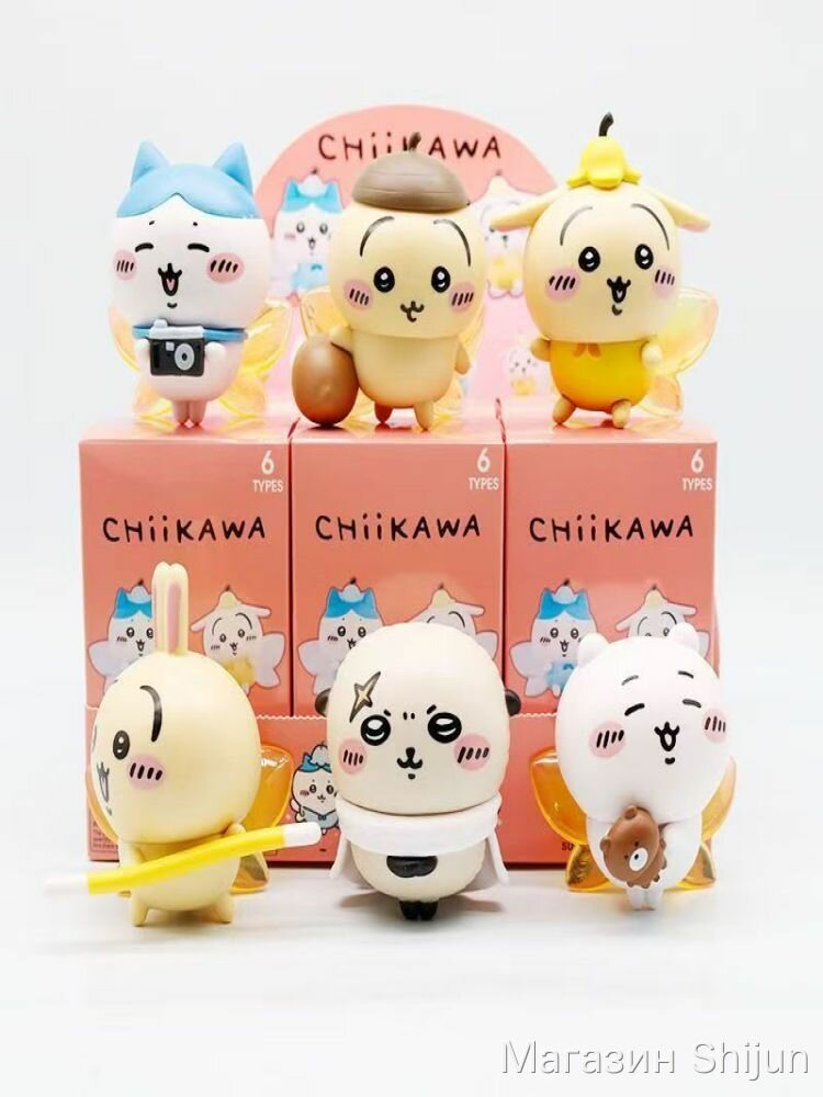 Чиикава (Chiikawa) - 6 набор игрушечных фигурок в стиле мультфильма, сюрприз-коробка, для детей и коллекционеров